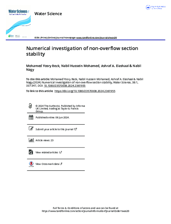 (PDF) Numerical investigation of non-overflow section stability