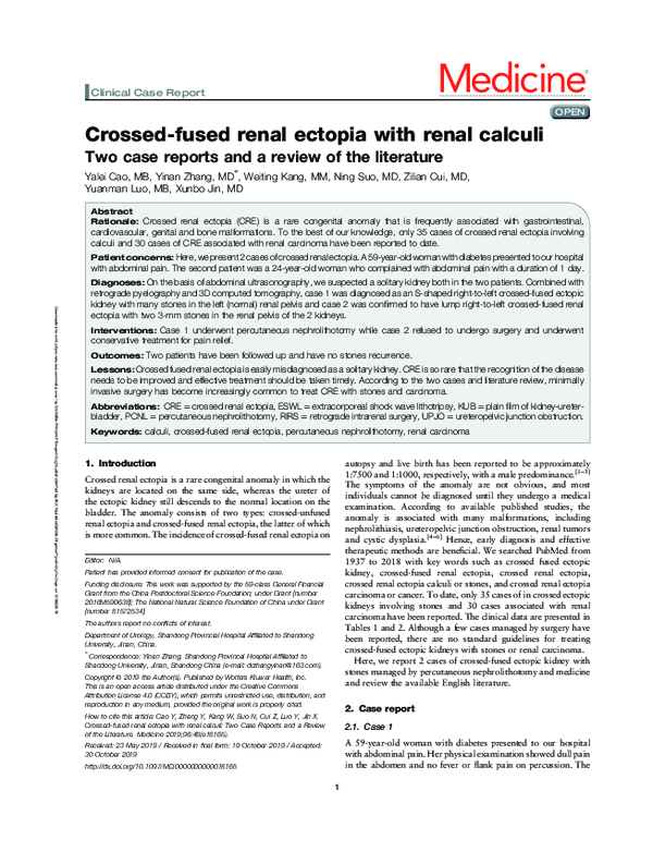 (PDF) Management of Crossed-Fused Renal Ectopia and Calculi