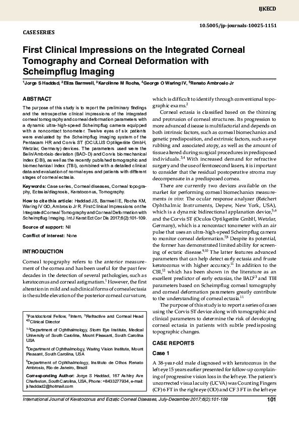 (PDF) First Clinical Impressions on the Integrated Corneal Tomography ...