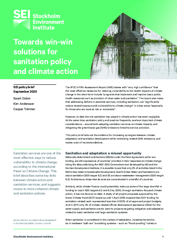 (PDF) Towards win-win solutions for sanitation policy and climate action