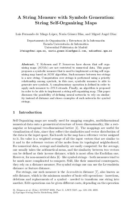 (PDF) A String Measure with Symbols Generation: String Self-Organizing ...