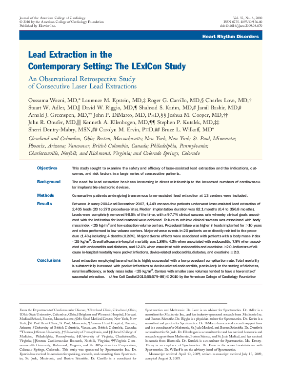 (PDF) Lead Extraction in the Contemporary Setting: The LExICon Study