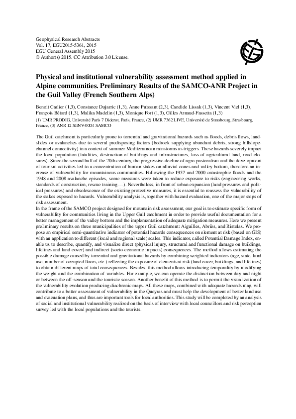 (PDF) Physical and institutional vulnerability assessment method ...