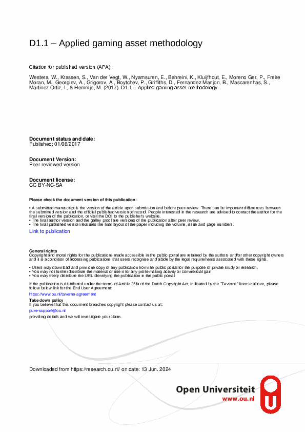 (PDF) D1.1 – Applied gaming asset methodology