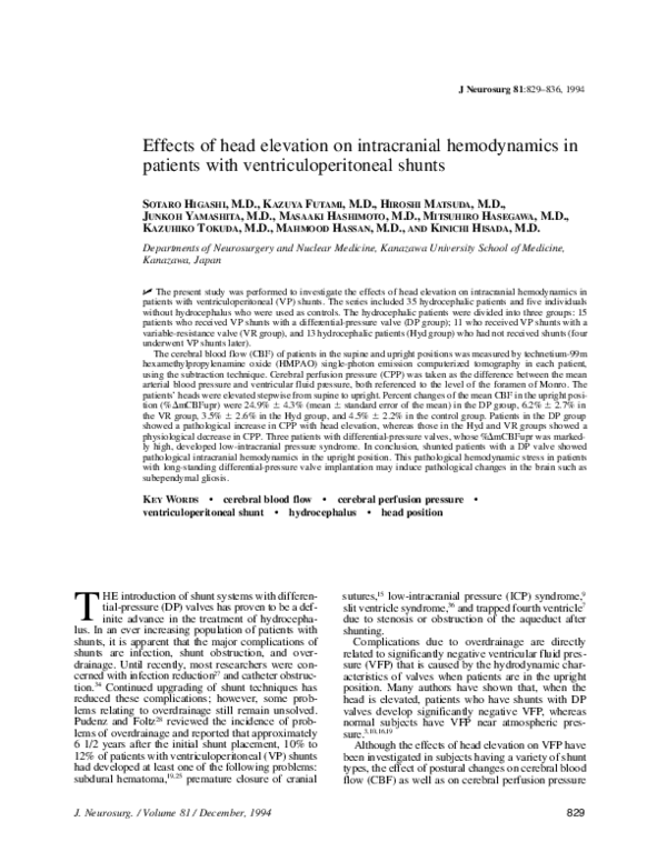 (PDF) Effects of head elevation on intracranial hemodynamics in ...
