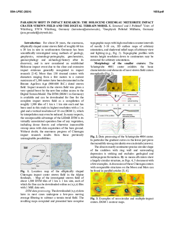 (PDF) PARADIGM SHIFT IN IMPACT RESEARCH: THE HOLOCENE CHIEMGAU ...