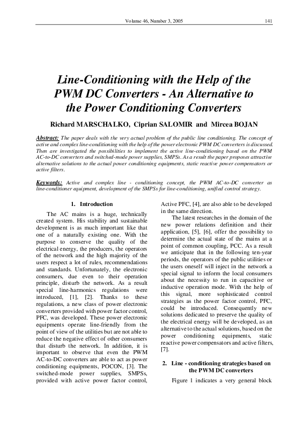 (PDF) Line-Conditioning with the Help of the PWM DC Converters -An ...