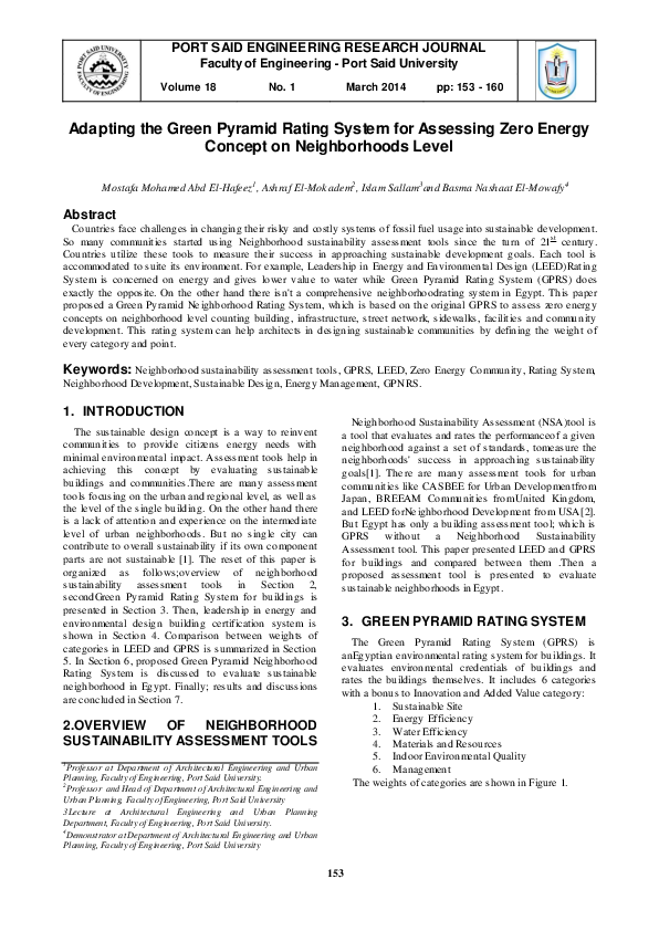 (PDF) Adapting the Green Pyramid Rating System for Assessing Zero ...