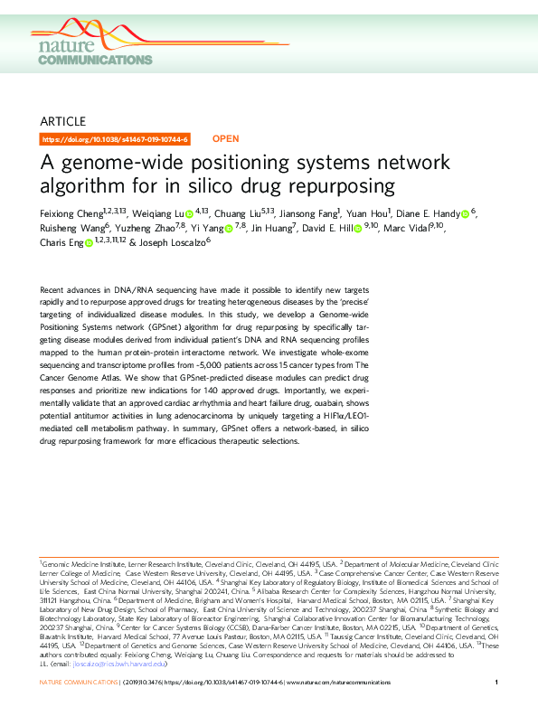 (PDF) A genome-wide positioning systems network algorithm for in silico ...