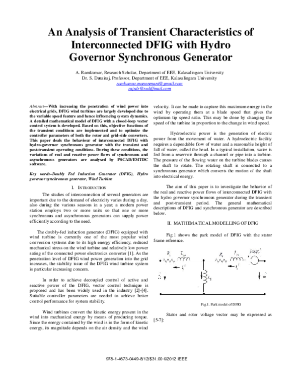 (PDF) An analysis of transient characteristics of interconnected wind power generation system ...