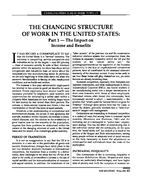 (PDF) The changing structure of work in the United States