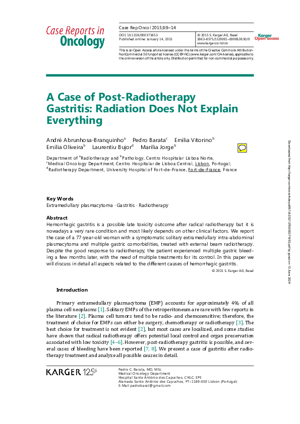(PDF) A case of post-radiotherapy gastritis: radiation does not explain ...