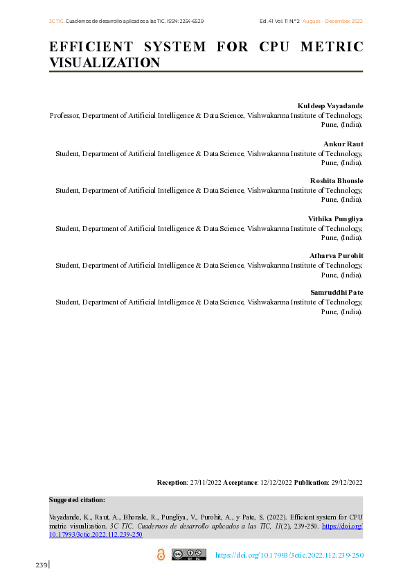 (PDF) Efficient system for CPU metric visualization