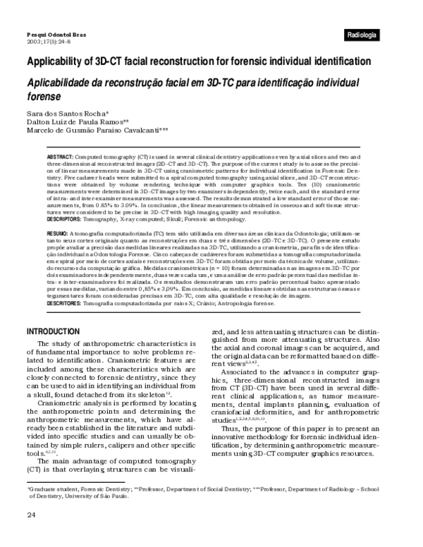 (PDF) Applicability of 3D-CT facial reconstruction for forensic ...