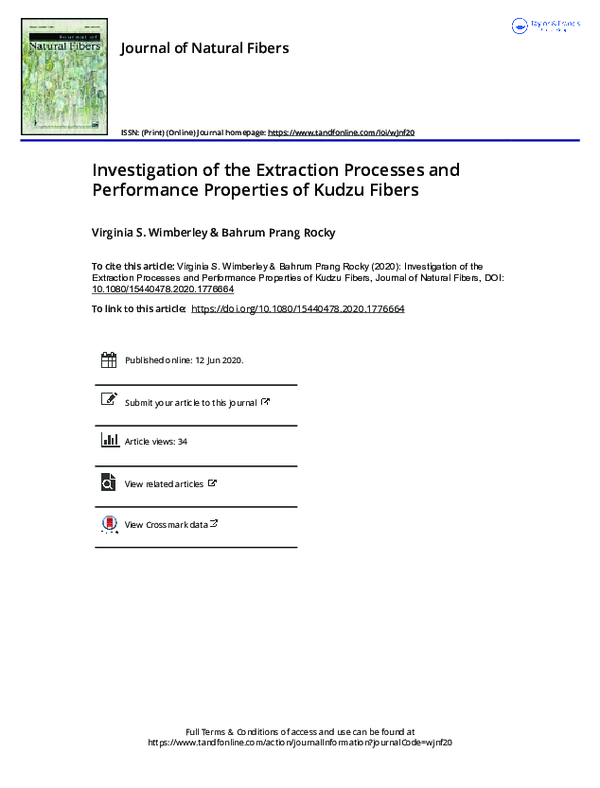 (PDF) Investigation of the Extraction Processes and Performance ...