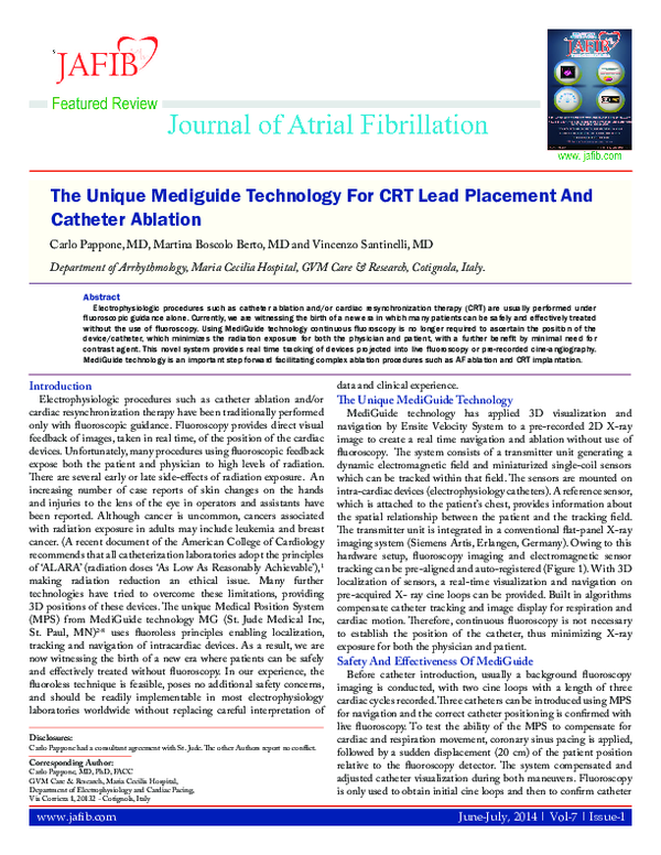 (PDF) The Unique MediGuide Technology For CRT Lead Placement And ...