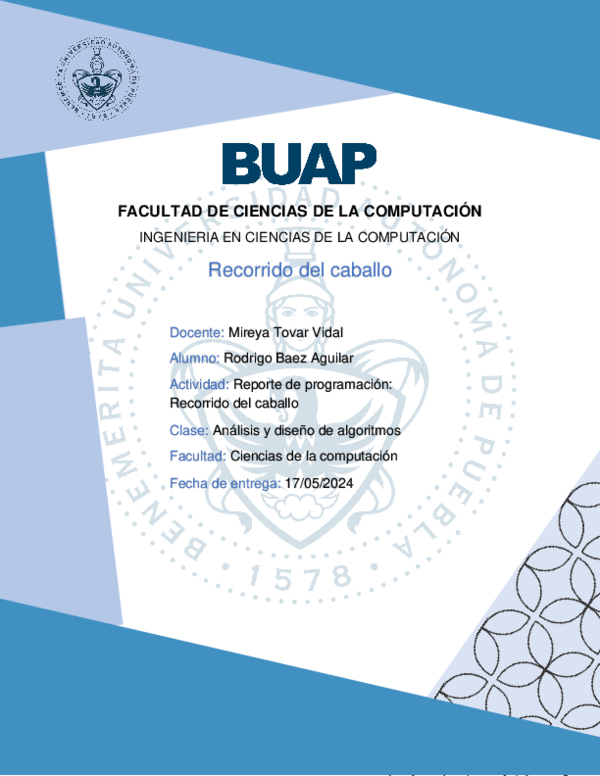 (PDF) Recorrido del caballo resuelto con Algoritmo Voraz