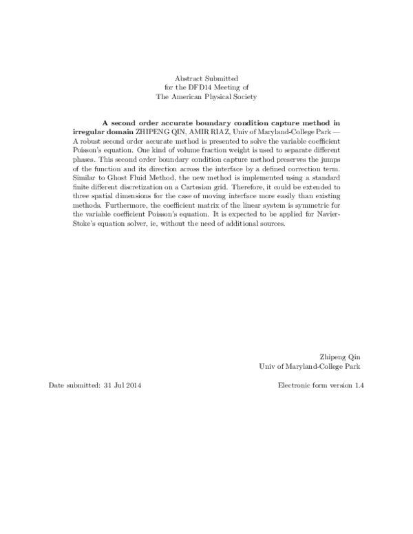 (PDF) A second order accurate boundary condition capture method in ...