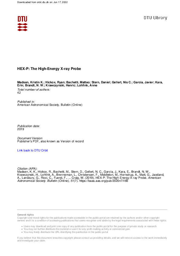 (PDF) HEX-P: The High-Energy X-ray Probe