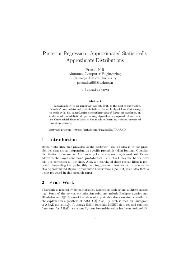 (PDF) Posterior Regression: Approximated Statistically Approximate ...