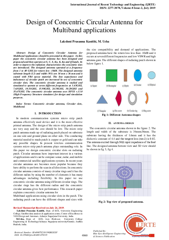 (PDF) Design of Concentric Circular Antenna for Multiband applications