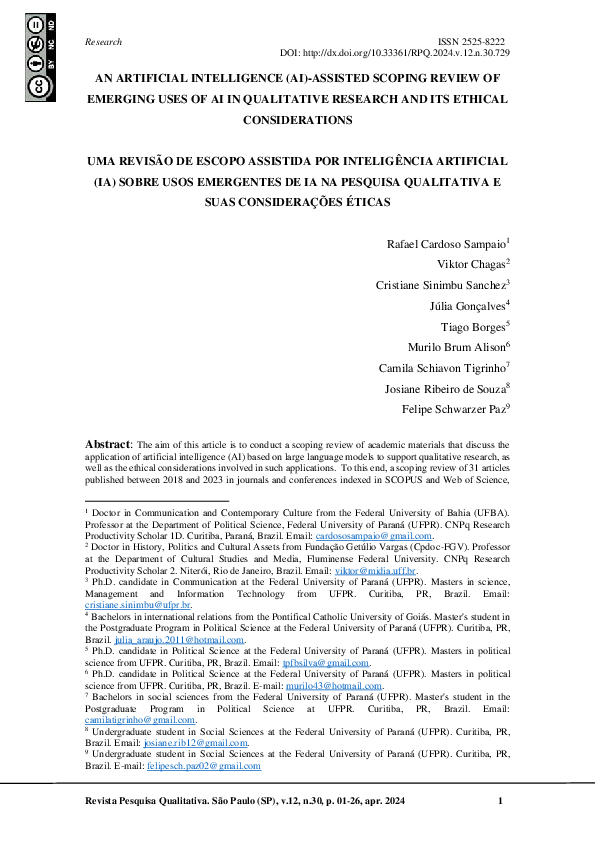 (PDF) An artificial intelligence (ai)-assisted scoping review of emerging uses of ai in ...