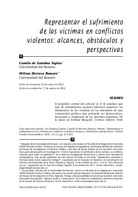 (PDF) Representation of victims’ suffering in violent conflicts: scope ...