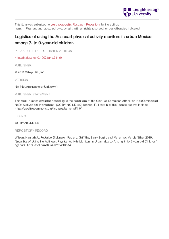 (PDF) Logistics of using the Actiheart physical activity monitors in ...