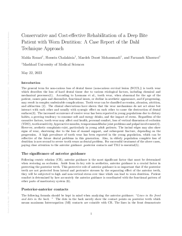 (PDF) Conservative and Cost-effective Rehabilitation of a Deep Bite ...