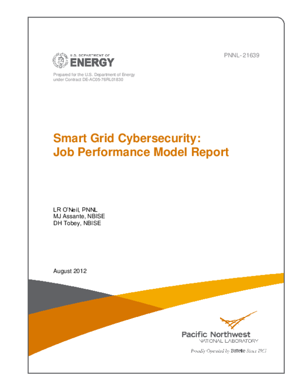 (PDF) Smart Grid Cybersecurity: Job Performance Model Report | David Tobey - Academia.edu
