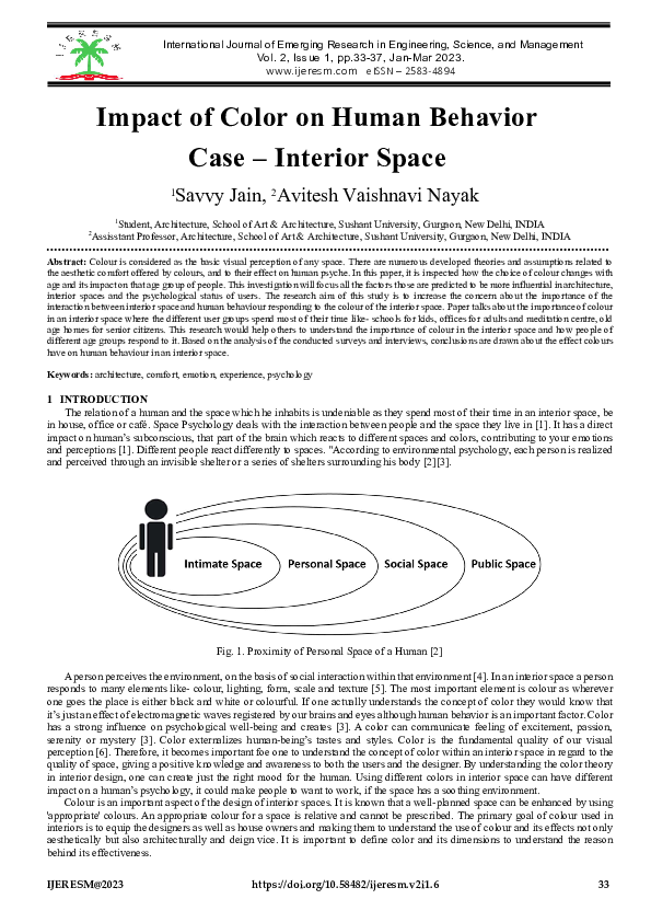 (PDF) Impact of Color on Human Behavior Case – Interior Space