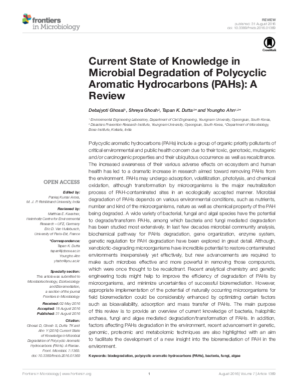 (PDF) Current State of Knowledge in Microbial Degradation of Polycyclic Aromatic Hydrocarbons ...
