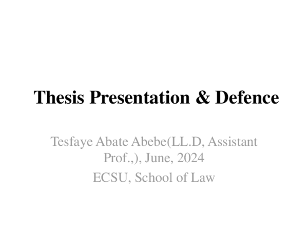 (PDF) Thesis Presentation Defence Tesfaye A. Abebe