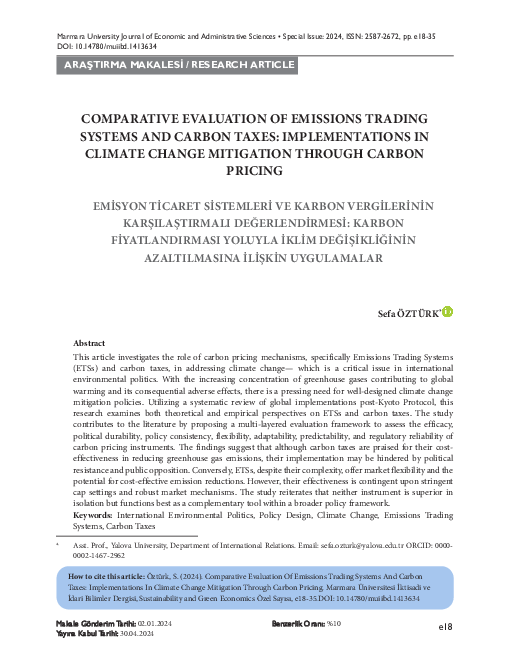 (PDF) COMPARATIVE EVALUATION OF EMISSIONS TRADING SYSTEMS AND CARBON ...