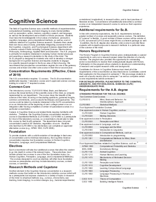 (PDF) What is Cognitive Science?