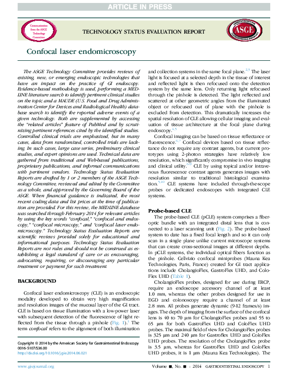 (PDF) Confocal laser endomicroscopy