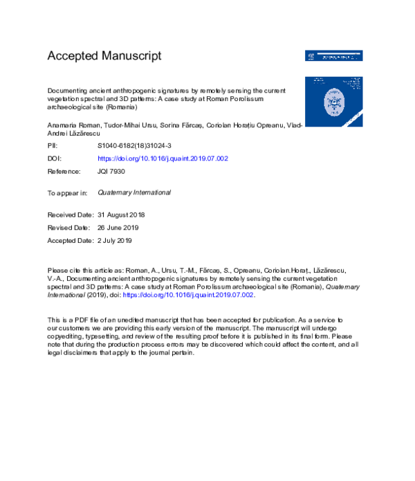 (PDF) Documenting ancient anthropogenic signatures by remotely sensing ...