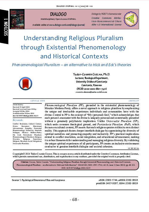 (PDF) Understanding Religious Pluralism through Existential Phenomenology and Historical ...