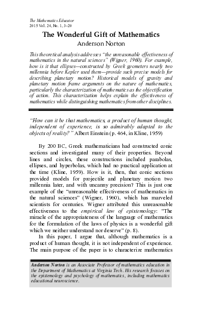 (PDF) The Wonderful Gift of Mathematics