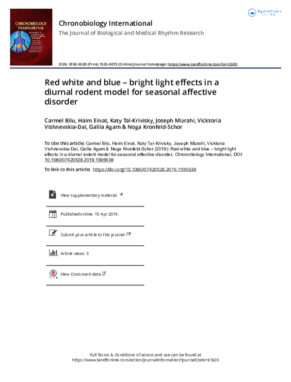 (PDF) Red white and blue – bright light effects in a diurnal rodent ...