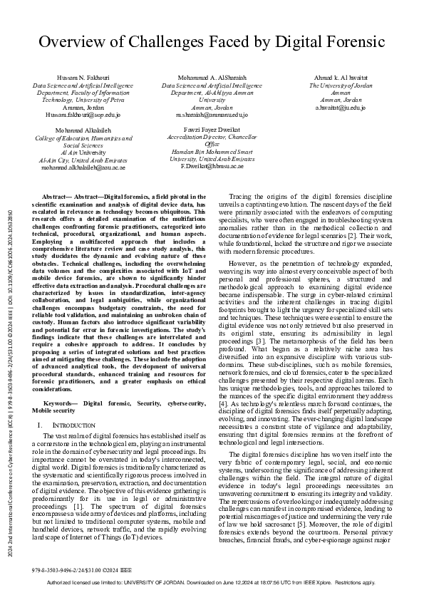 (PDF) Overview of Challenges Faced by Digital Forensic