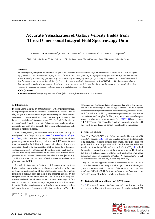 (PDF) Accurate Visualization of Galaxy Velocity Fields from Three-Dimensional Integral Field ...