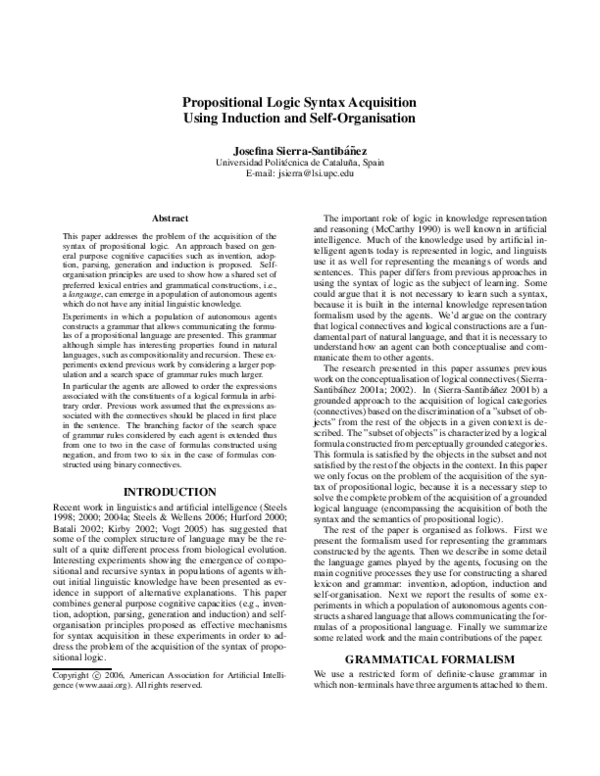 Pdf Propositional Logic Syntax Acquisition Using Induction And Self 6808