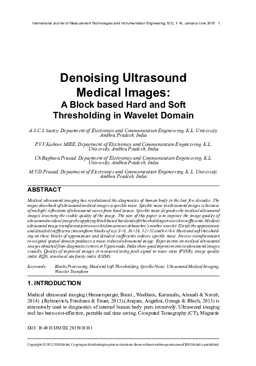(PDF) Denoising Ultrasound Medical Images | Dr. Mvd Prasad - Academia.edu