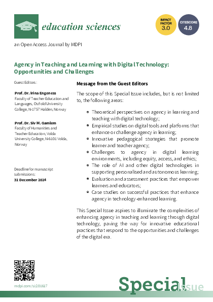 (PDF) Call for paper: Special Issue "Agency in Teaching and Learning with Digital Technology ...