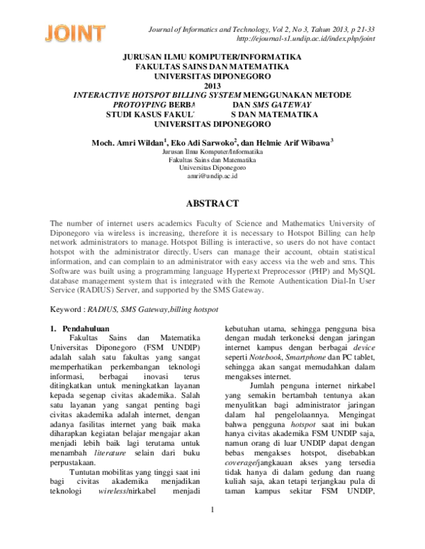 (PDF) Interactive Hotspot Billing System Menggunakan Metode Protoyping ...