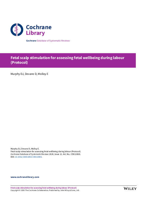 (PDF) Fetal scalp stimulation for assessing fetal well-being during labour