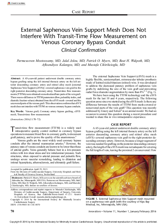 (PDF) External Saphenous Vein Support Mesh Does Not Interfere with ...
