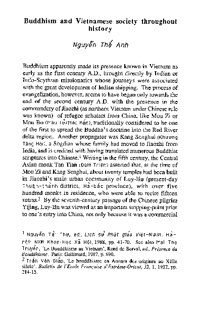 (PDF) Buddhism and Vietnamese Society Throughout History