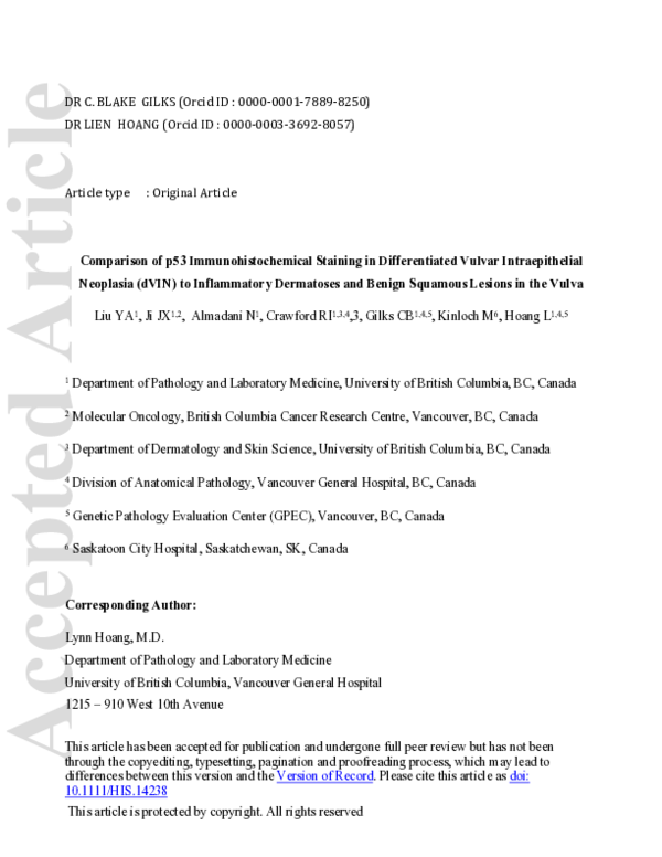 (PDF) Comparison of p53 immunohistochemical staining in differentiated ...